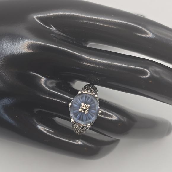 Judith Jack | Jewelry | Vintage Art Deco Blue Camphor Glass 92 Judith ...